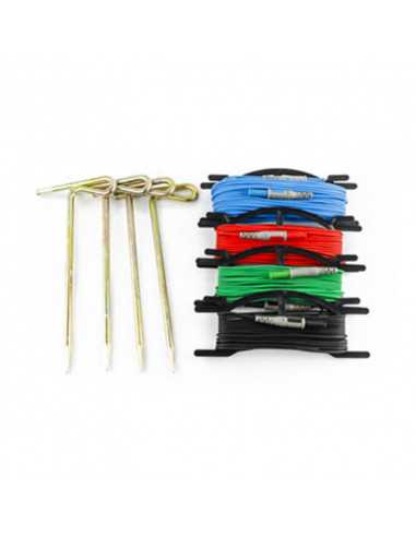 Earthing Kit with 4 Rods and L Black Red Green Blue